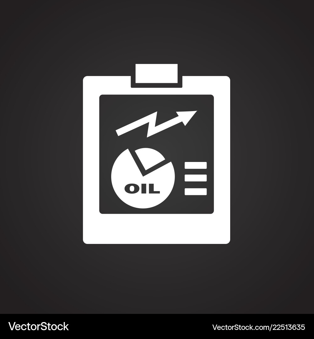 Oil refine report on black background Royalty Free Vector