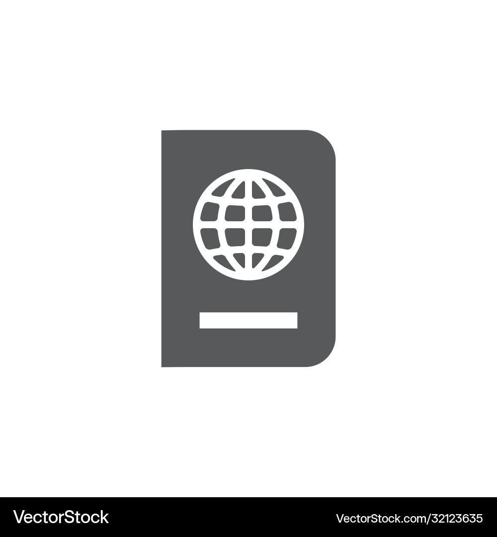 Passport icon on white background Royalty Free Vector Image