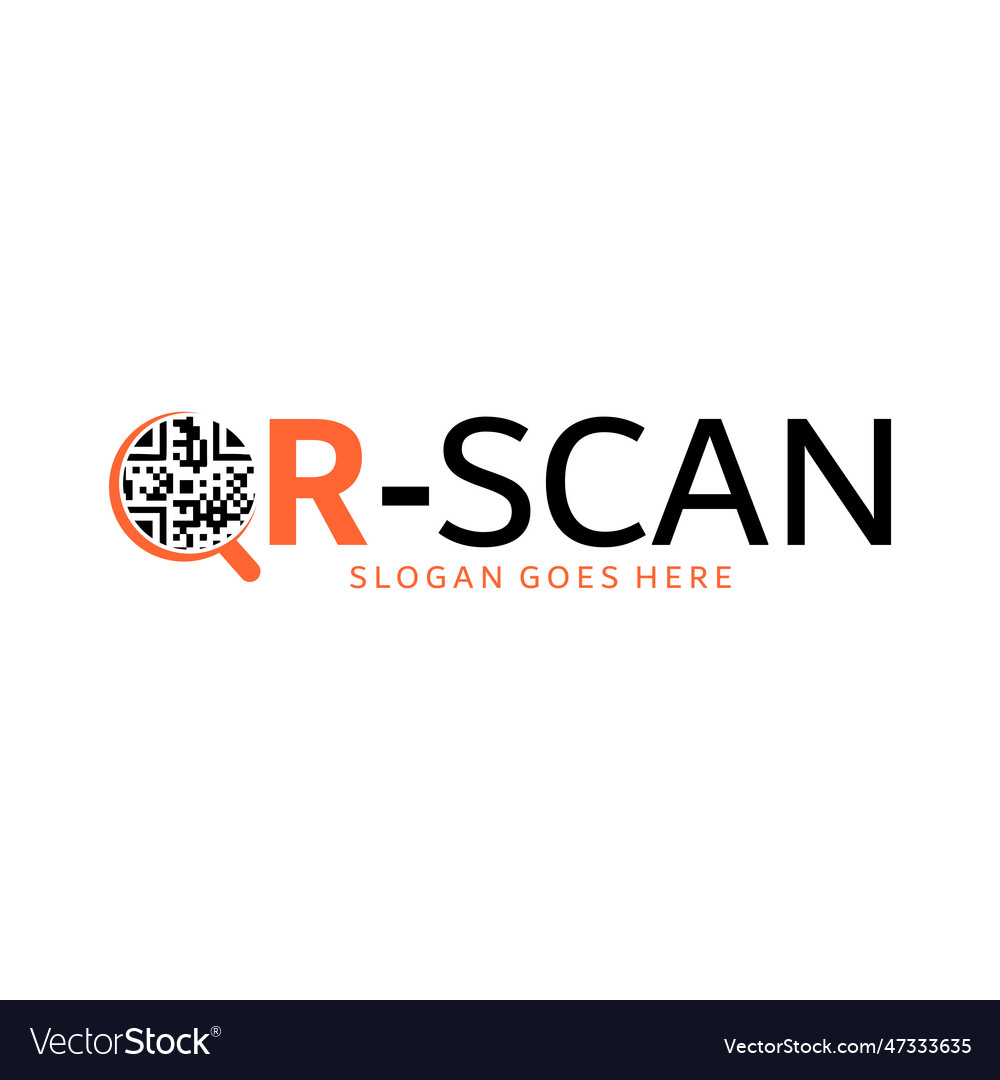 Qr code scanning logo design Royalty Free Vector Image