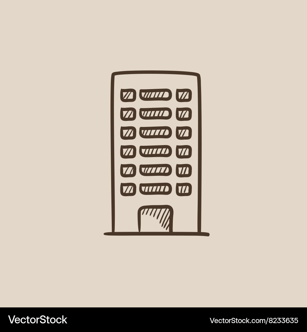 Residential building sketch icon Royalty Free Vector Image