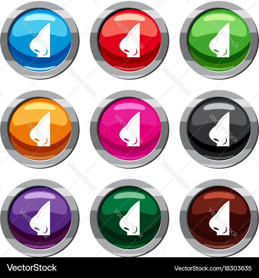 Rhinoplasty nose set 9 collection Royalty Free Vector Image