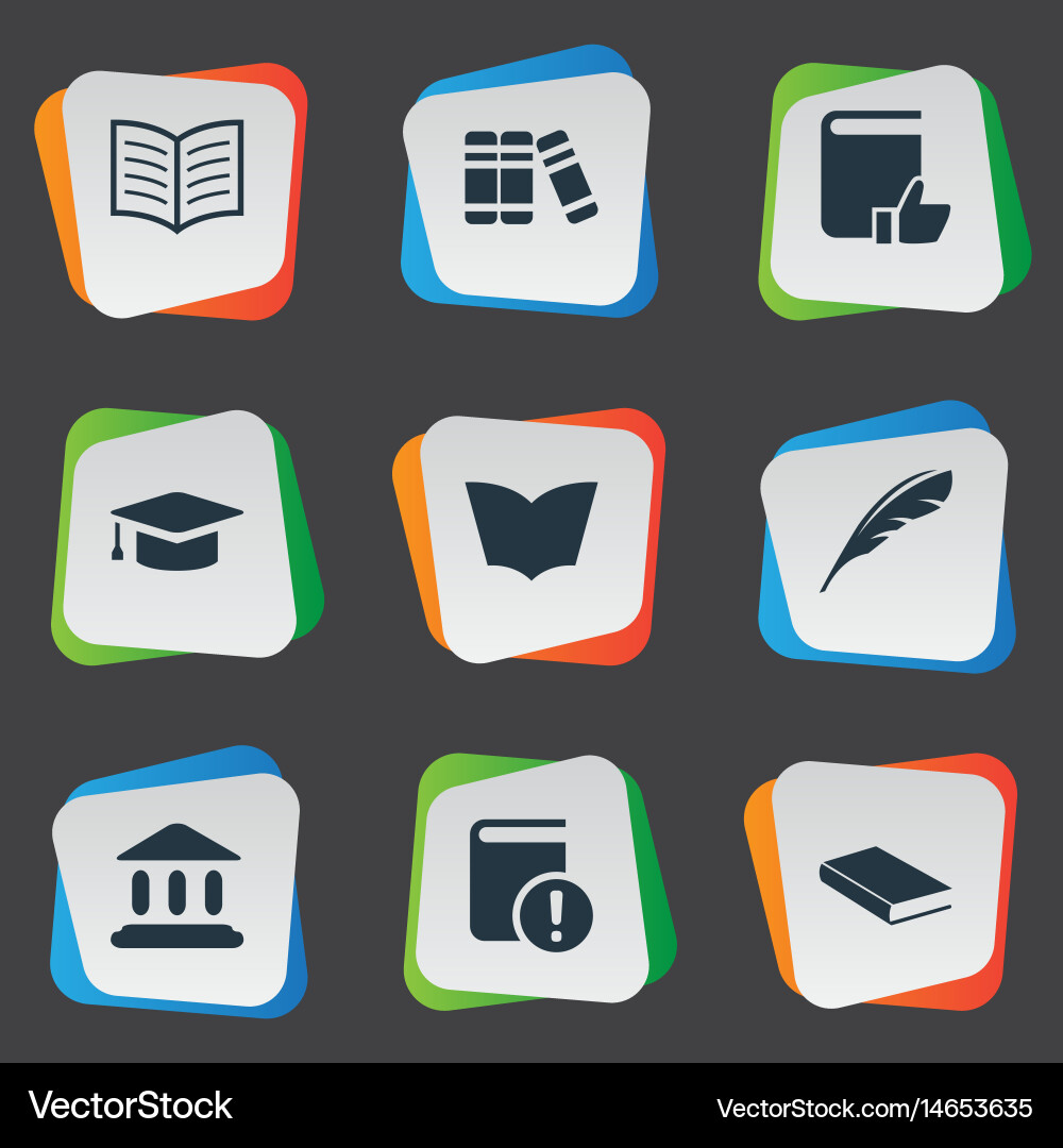 Set of simple reading icons Royalty Free Vector Image