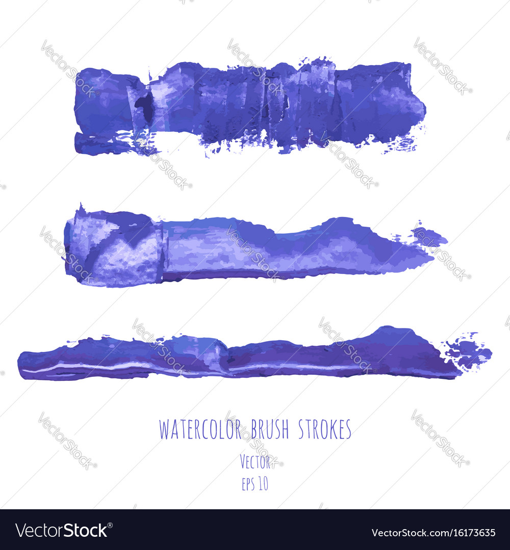 Set of watercolor hand painting brush stroke Vector Image