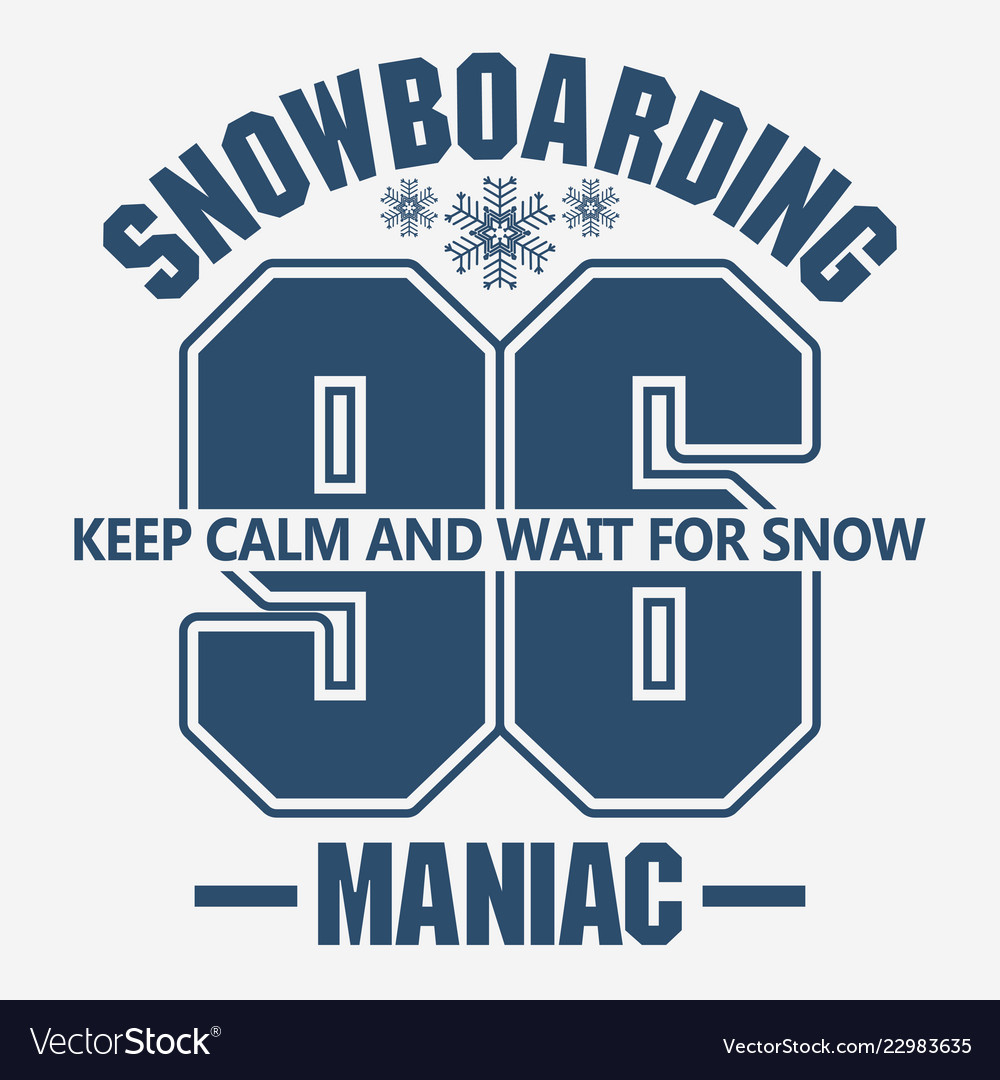 Snowboarding winter sport emblem t-shirt fashion Vector Image