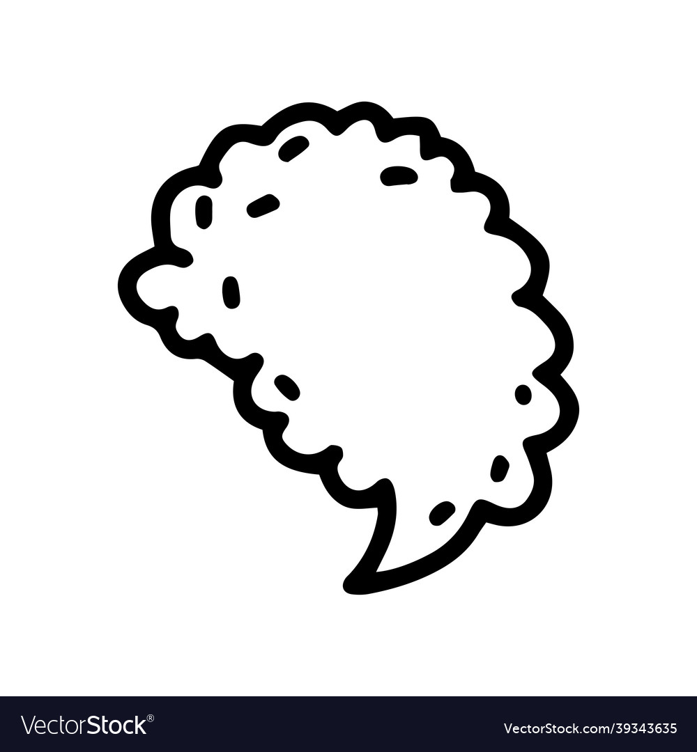 Speech bubble line doodle simple icon Royalty Free Vector