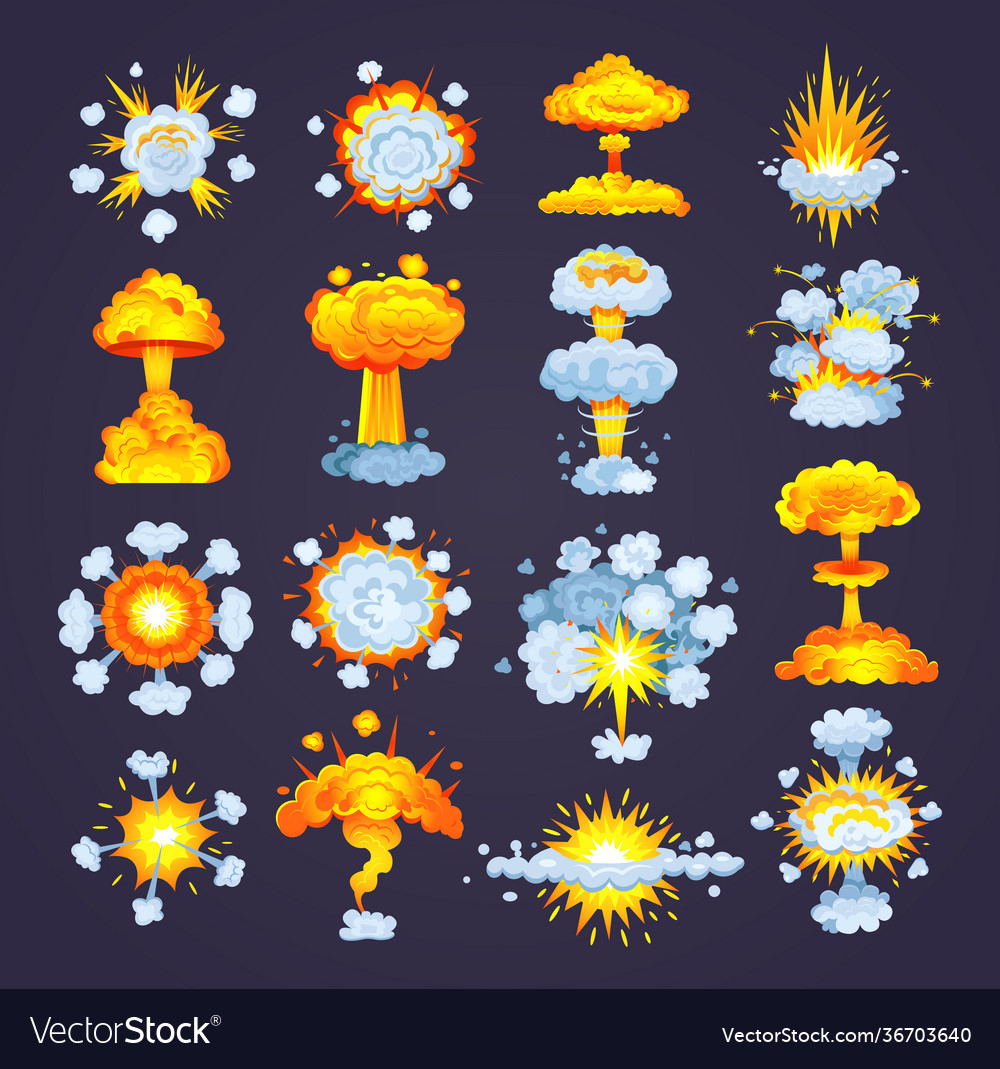 Animation for game explosion effect frame Vector Image