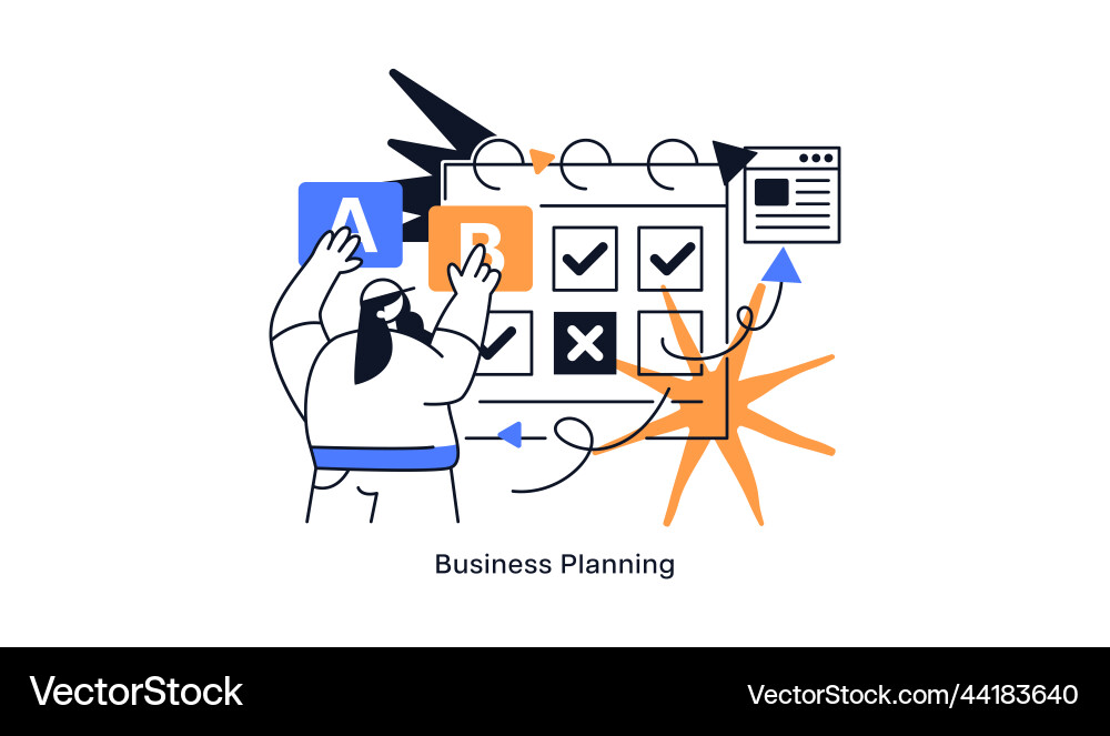 Business planning isolated concept metaphor flat Vector Image