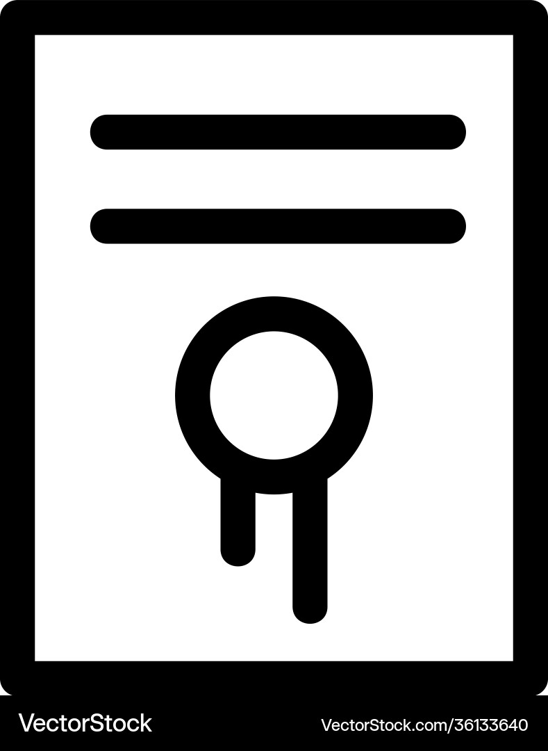Certificate icon or logo isolated sign symbol Vector Image