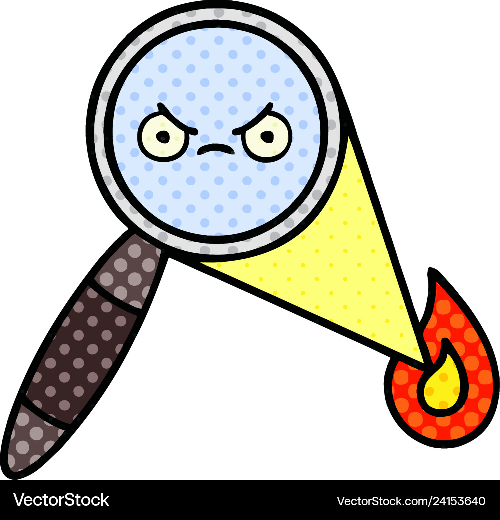 Comic book style cartoon magnifying glass Vector Image