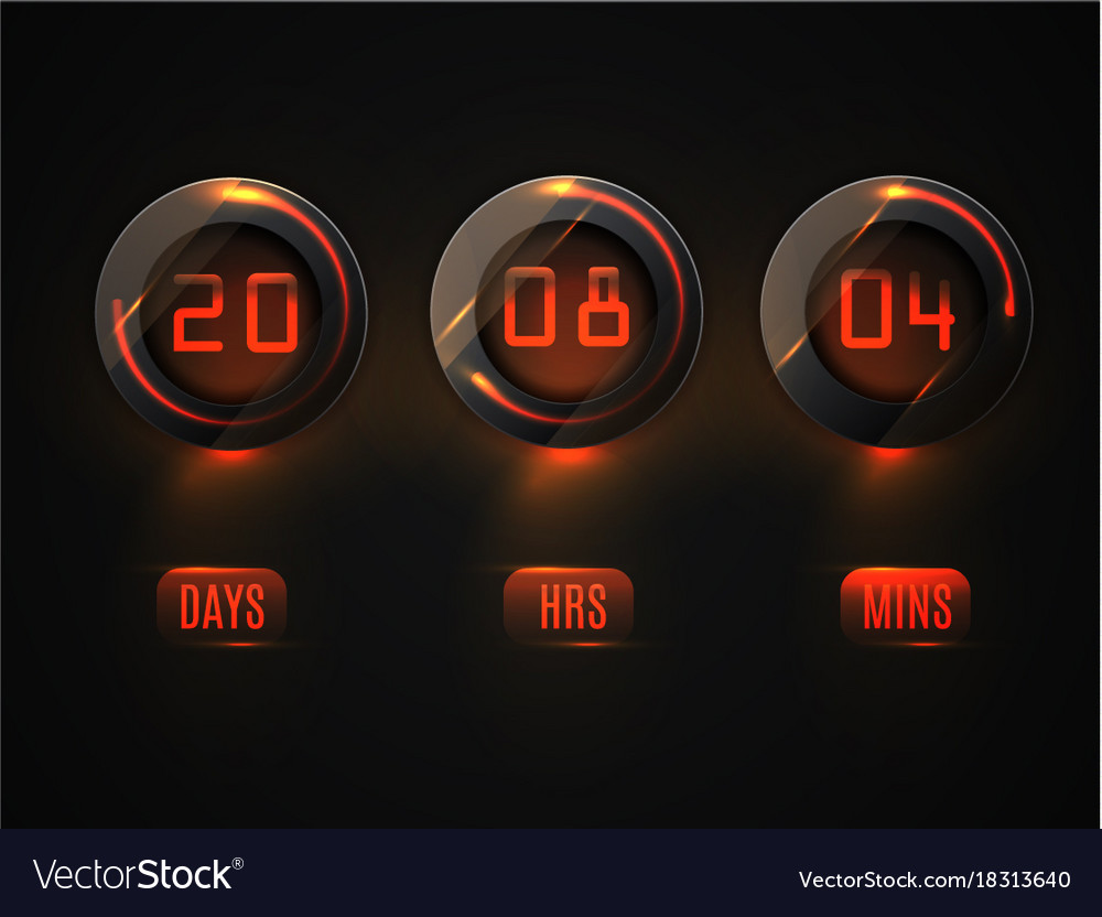 Glass counter timer countdown website Royalty Free Vector