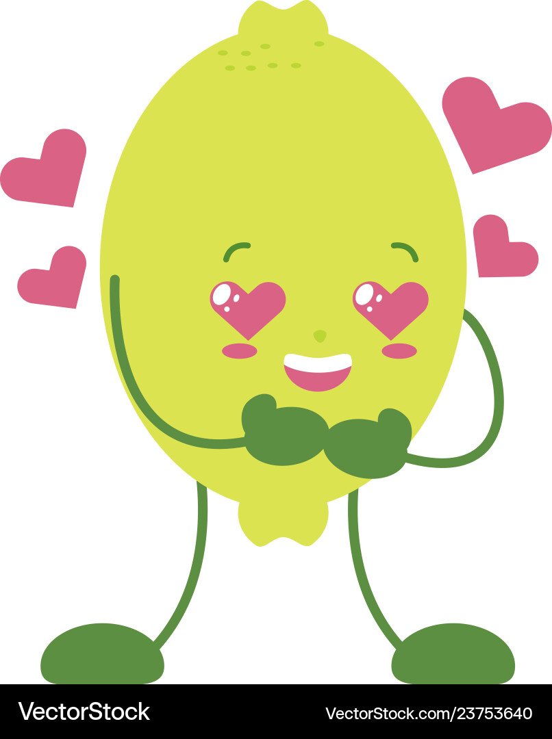 Kawaii lemon cartoon character Royalty Free Vector Image
