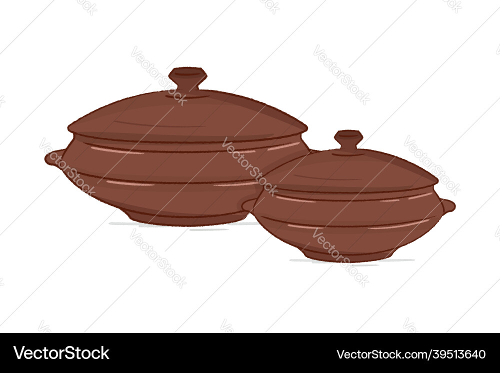 Korean ceramic cooking pot ceramic clay pot Vector Image