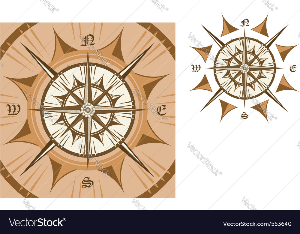 Medieval compass Royalty Free Vector Image - VectorStock