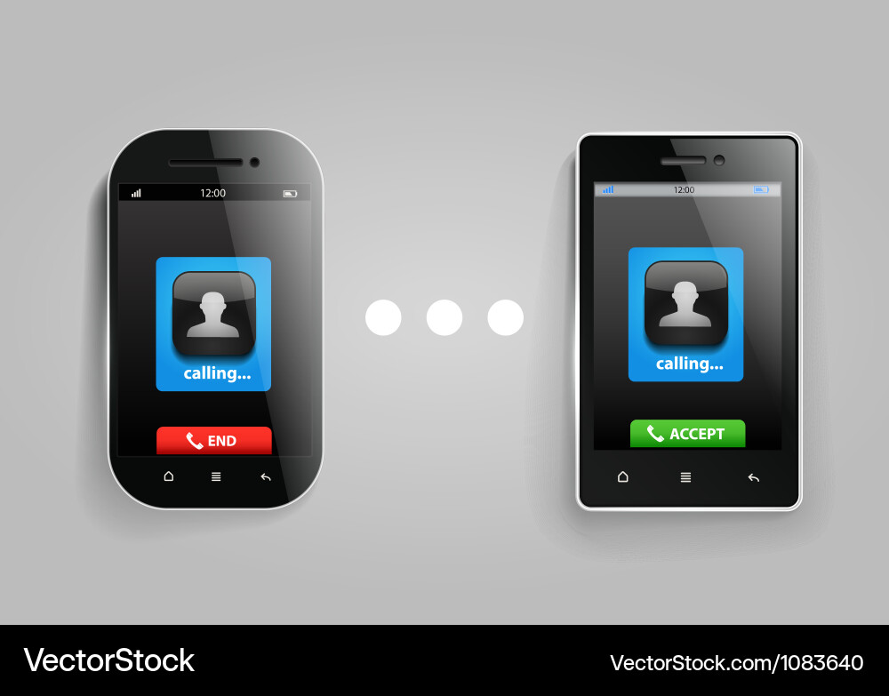 Photorealistic modern mobile phones connection Vector Image