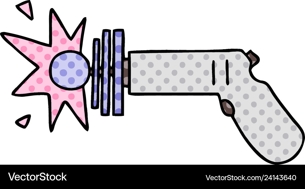 Quirky comic book style cartoon ray gun Royalty Free Vector