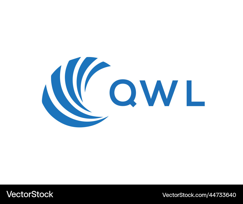 Qwl letter logo design on white background Vector Image