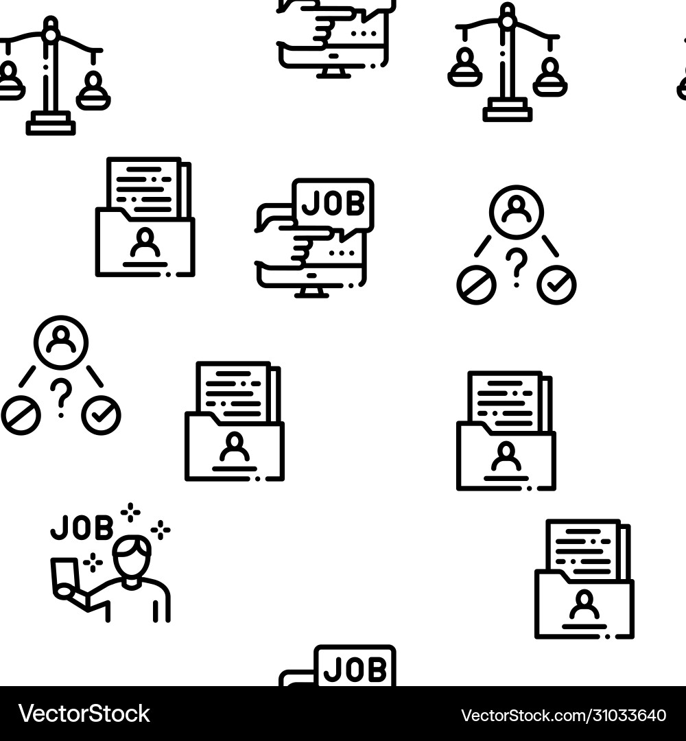 Recruitment and research employee seamless pattern