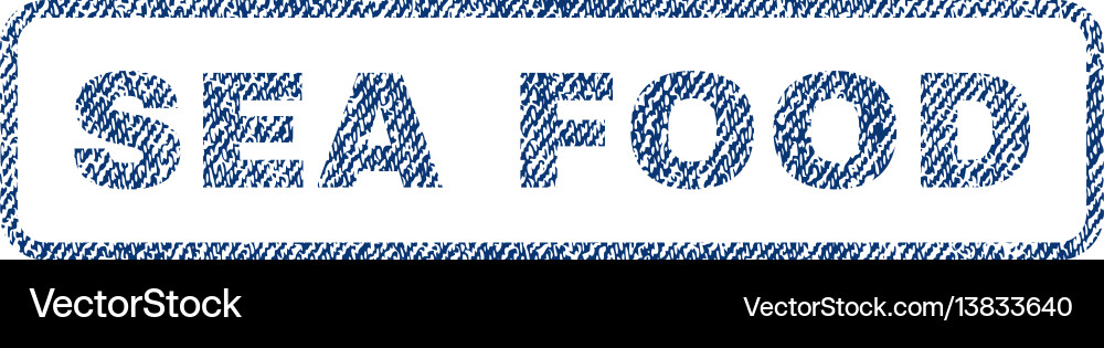Sea food textile stamp Royalty Free Vector Image