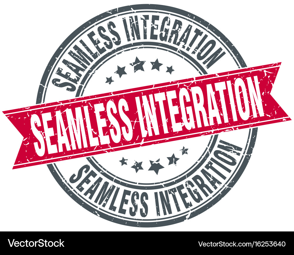 Seamless integration round grunge ribbon stamp Vector Image
