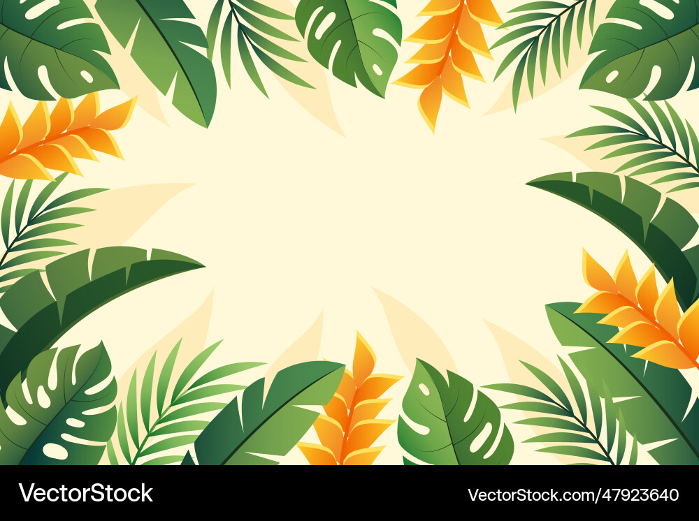 Tropical leaves background for zoom Royalty Free Vector