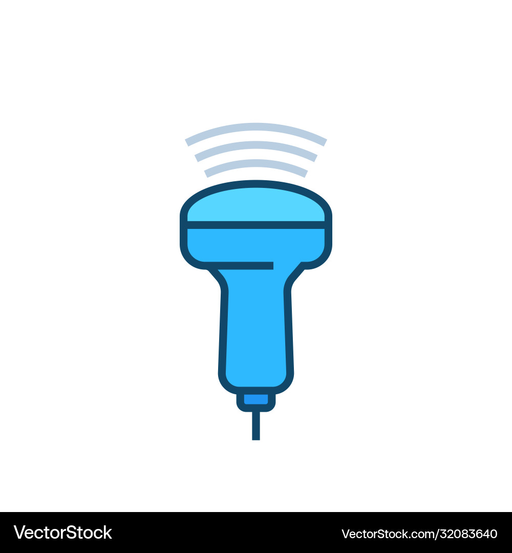 Ultrasound icon with outline Royalty Free Vector Image
