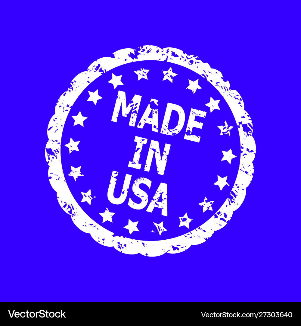 White rubber stamp made in usa Royalty Free Vector Image