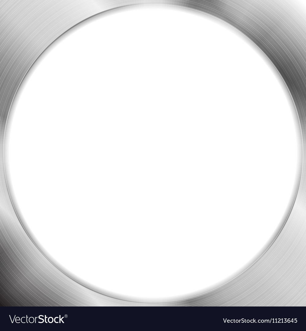 Abstract Metallic Silver Blank Circle Frame Vector Image