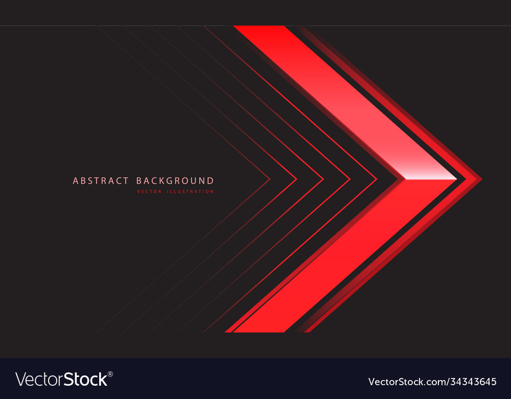 Abstract red metallic arrow direction on dark grey Abstract red metallic arrow direction on dark grey