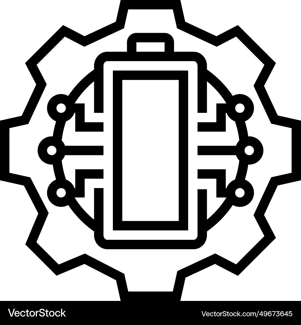 Battery management energy line icon Royalty Free Vector