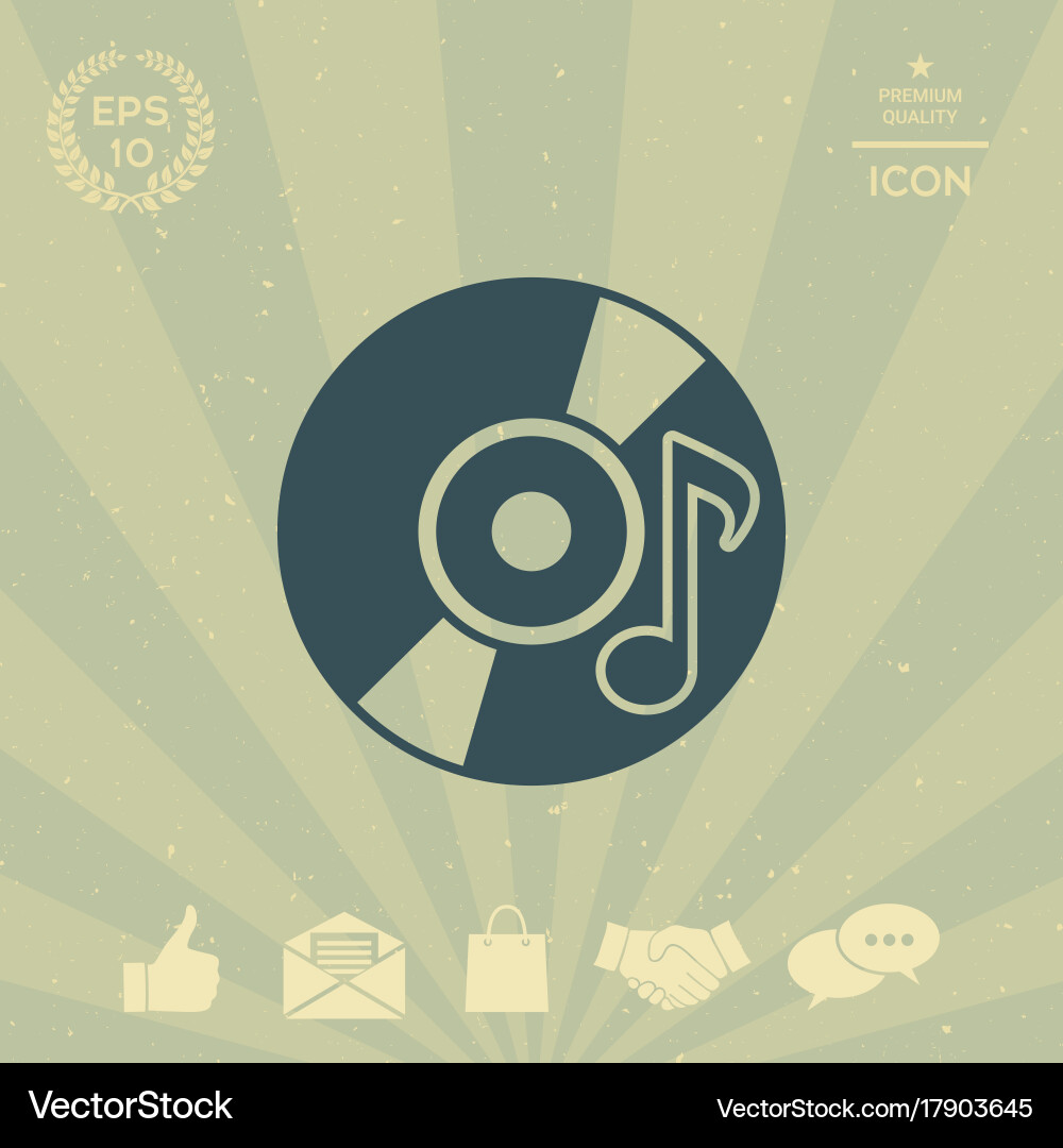 Cd dvd with music symbol icon Royalty Free Vector Image