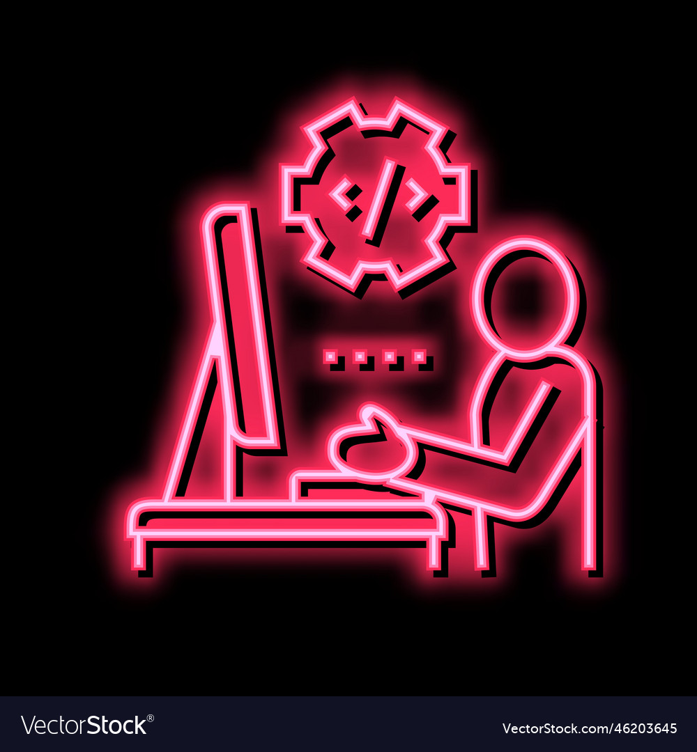 Programmer coding and development neon glow icon Vector Image