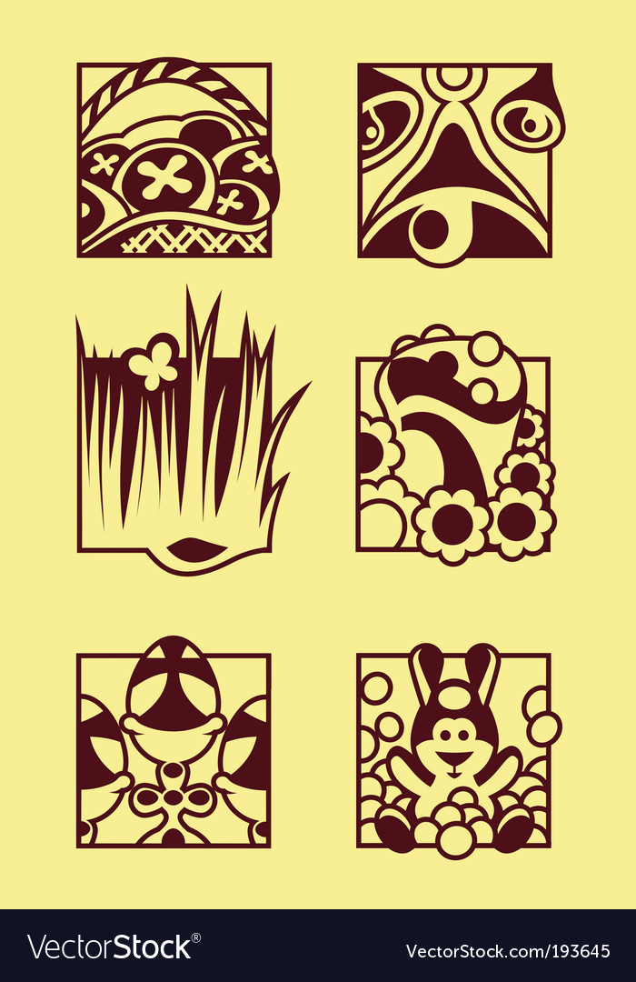 Set of easter symbols Royalty Free Vector Image