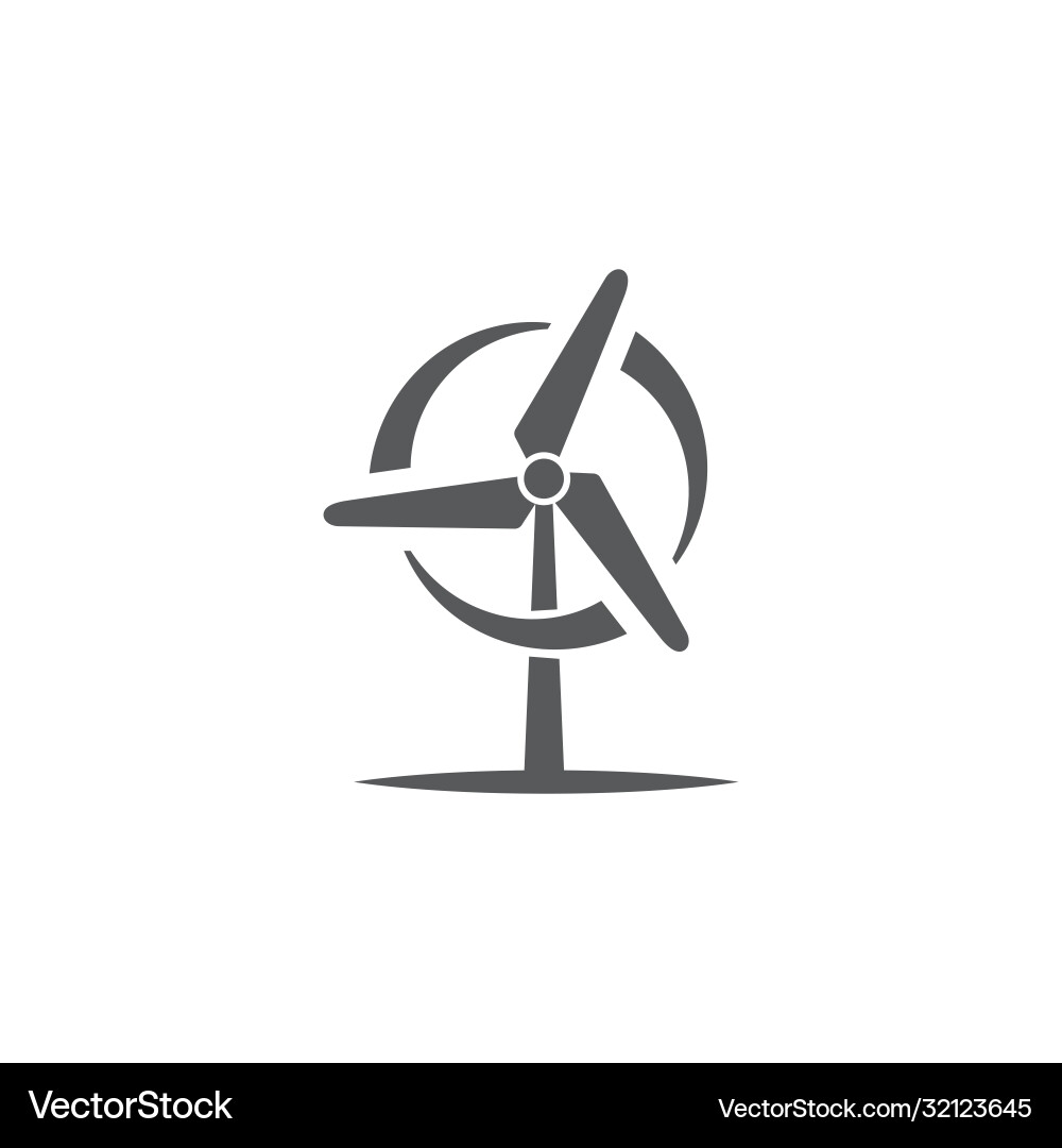 Wind turbine icon on white background Royalty Free Vector
