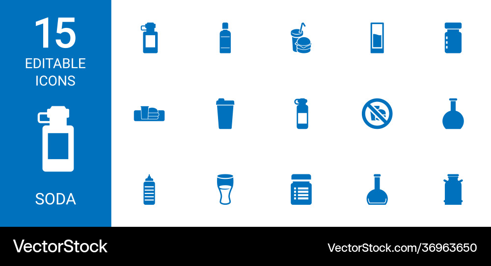 15 soda icons Royalty Free Vector Image - VectorStock