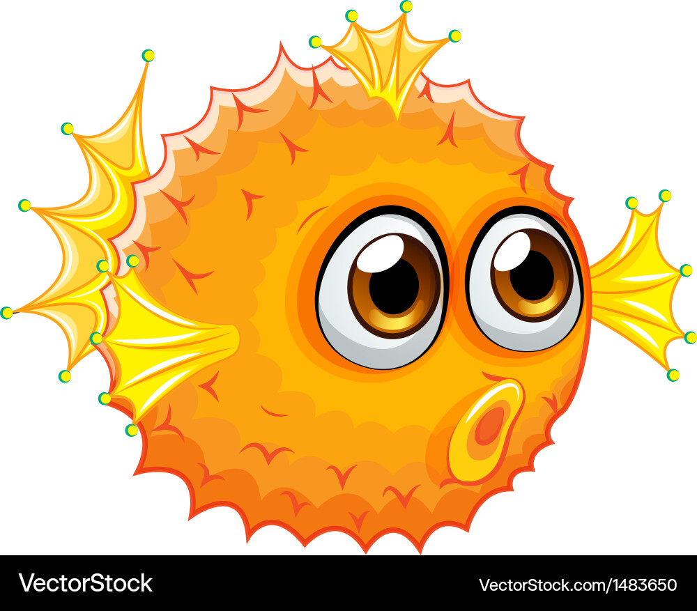 An ugly round fish Royalty Free Vector Image - VectorStock