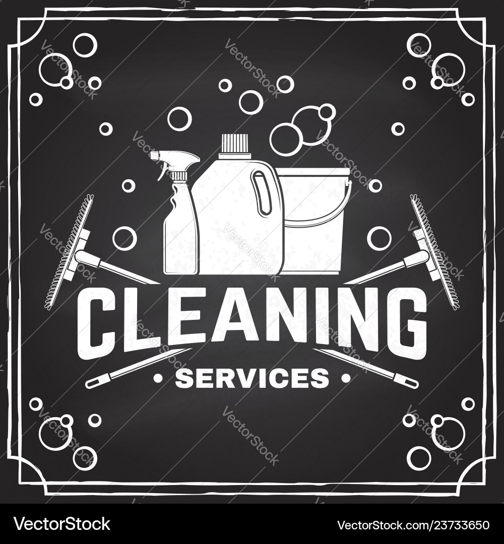 Cleaning company badge emblem Royalty Free Vector Image