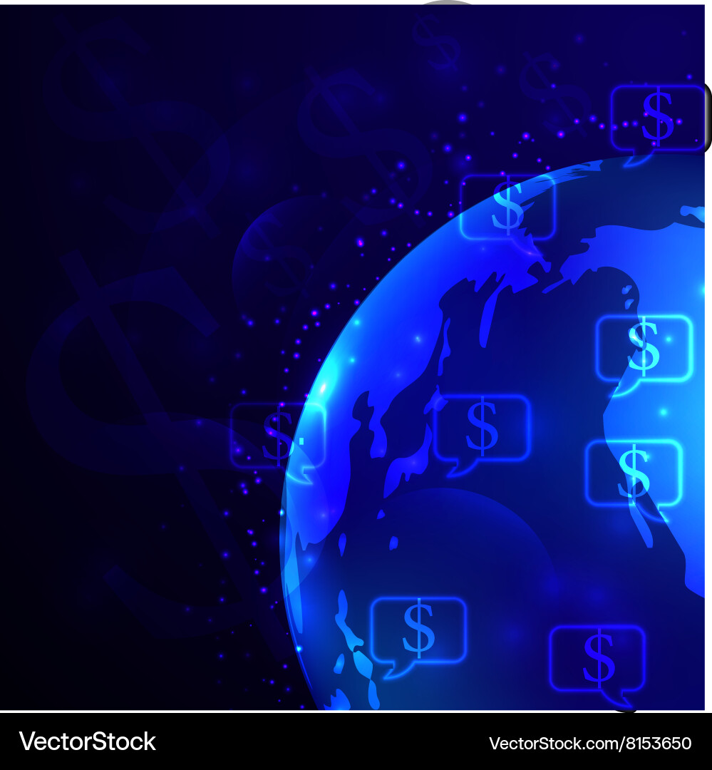 Dollar icons on the earth Royalty Free Vector Image