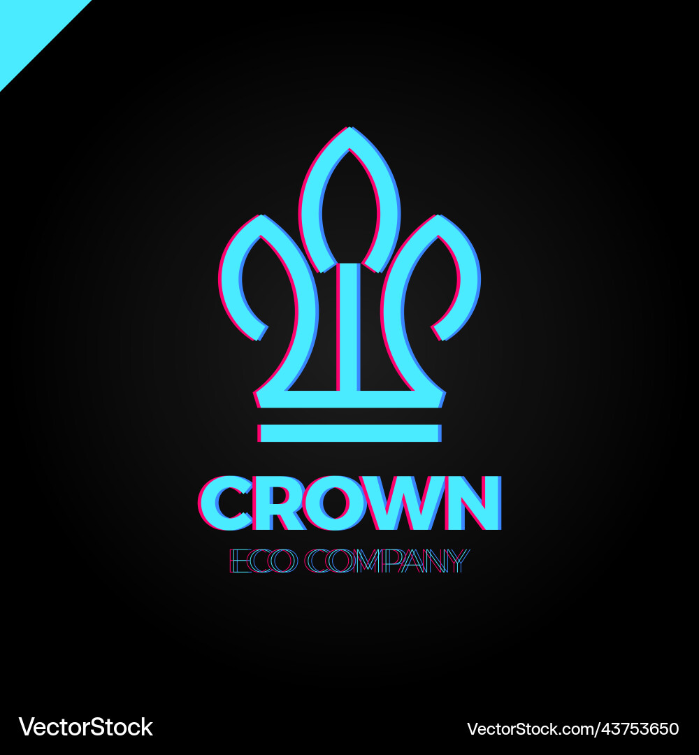 Green leaves crown abstract logo design template Vector Image