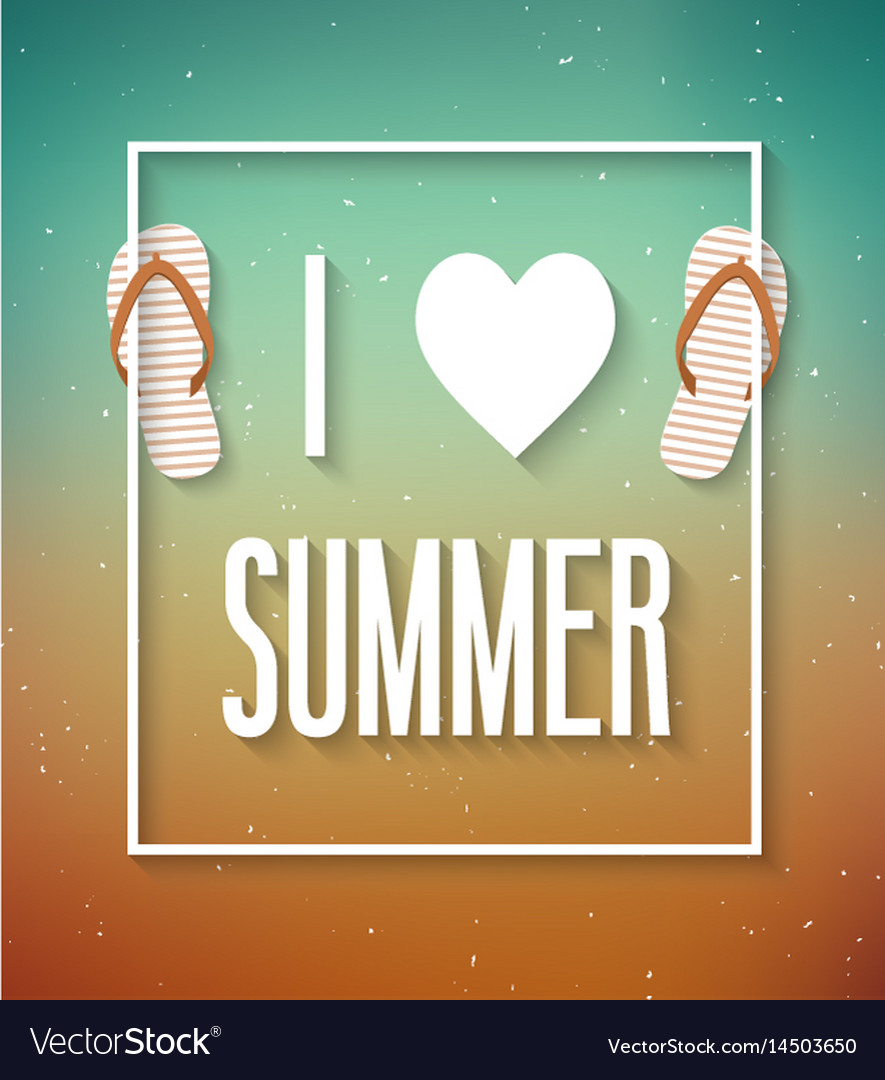 I love summer typographic design Royalty Free Vector Image
