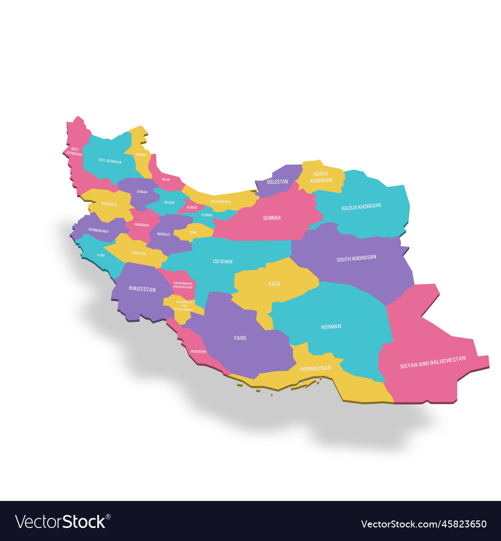 Iran political map of administrative divisions Vector Image