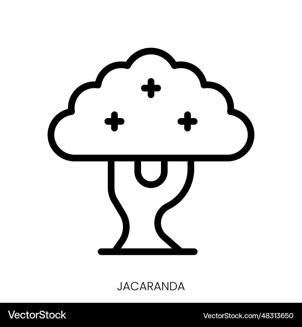 Jacaranda icon line art style design isolated Vector Image