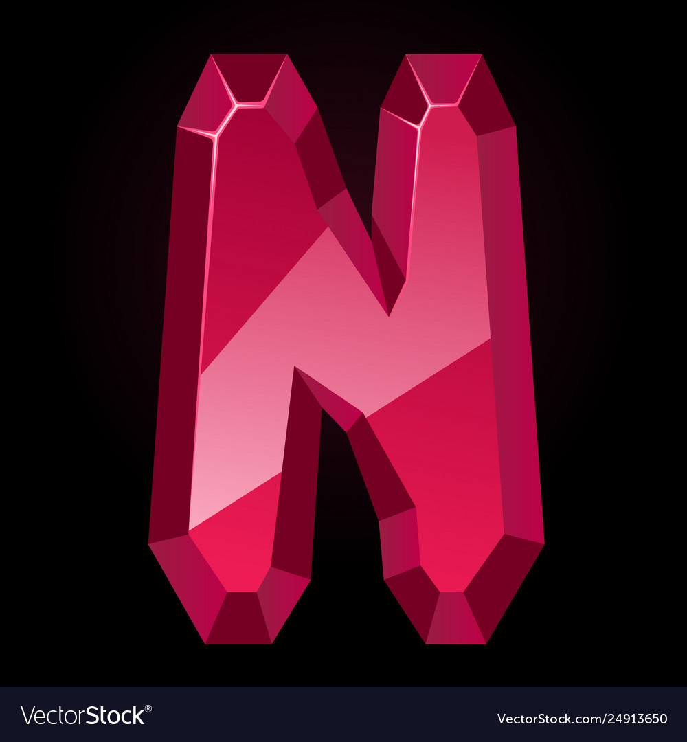 Ruby letter n Royalty Free Vector Image - VectorStock