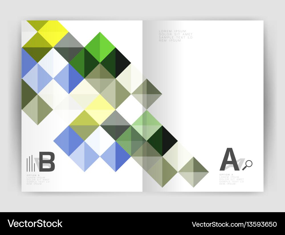 Square annual report brochure a4 print template Vector Image