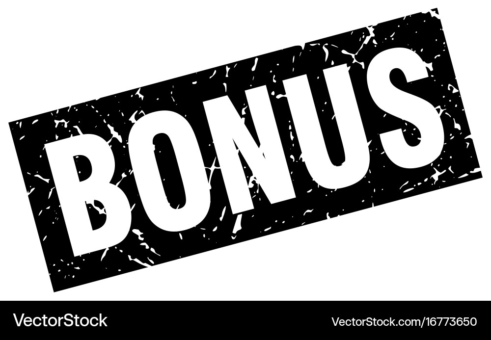 Square grunge black bonus stamp Royalty Free Vector Image