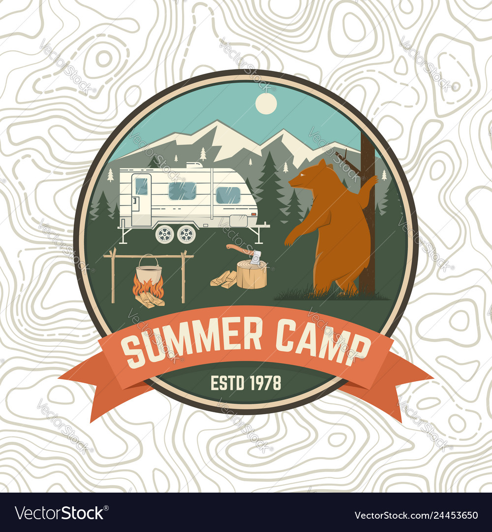 Summer Camp Patch Concept For Shirt Royalty Free Vector