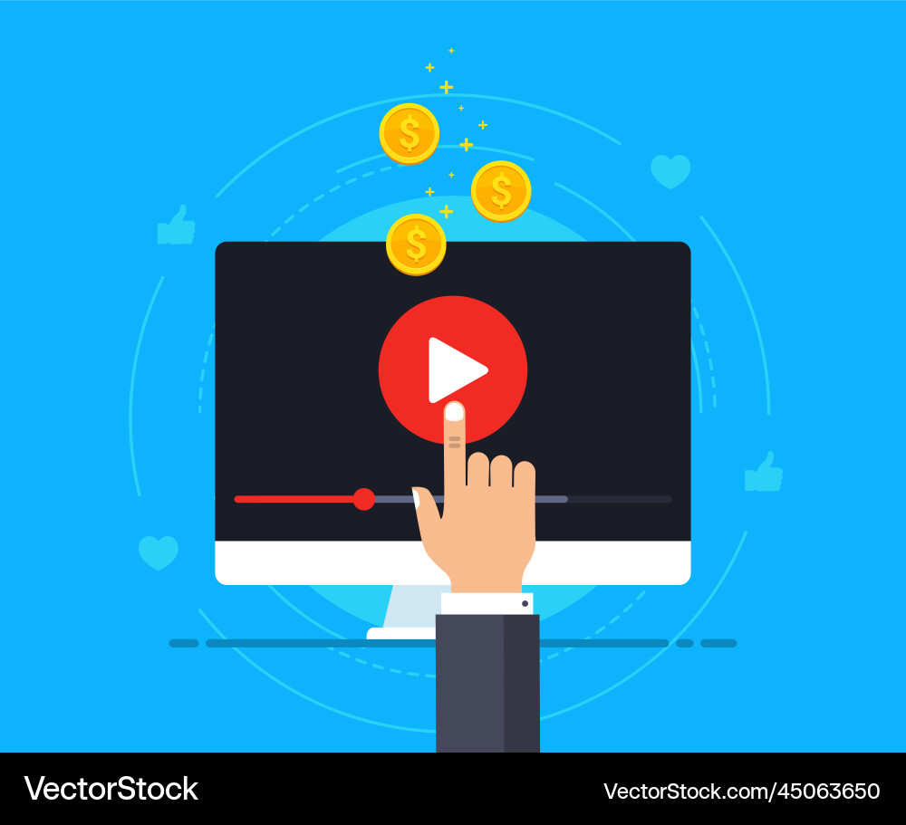 Video marketing icon concept Royalty Free Vector Image