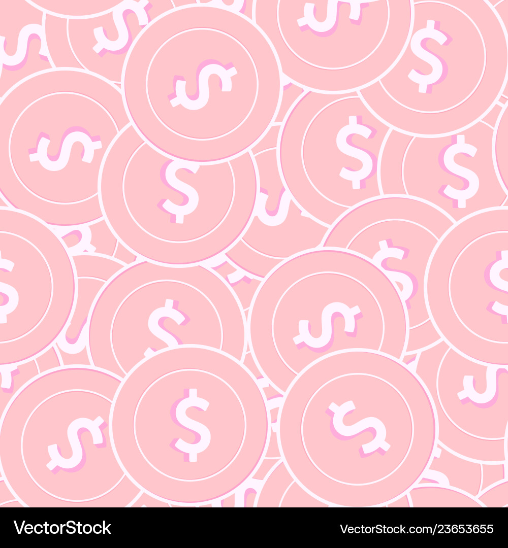 American dollar copper coins seamless pattern mag Vector Image