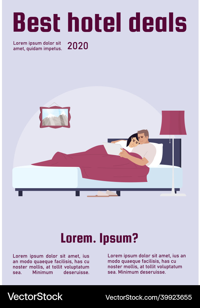 Best hotel deals poster template accommodation Vector Image