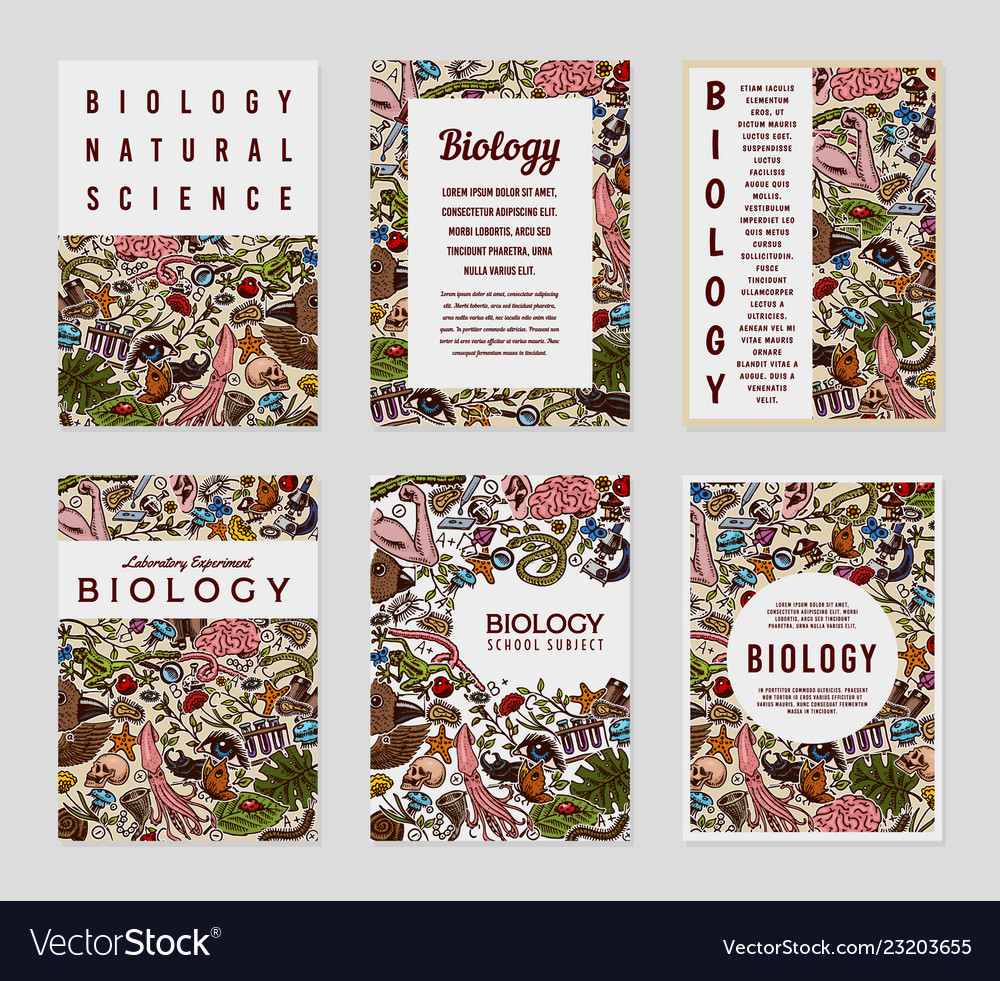 Biology cards science templates and banners Vector Image