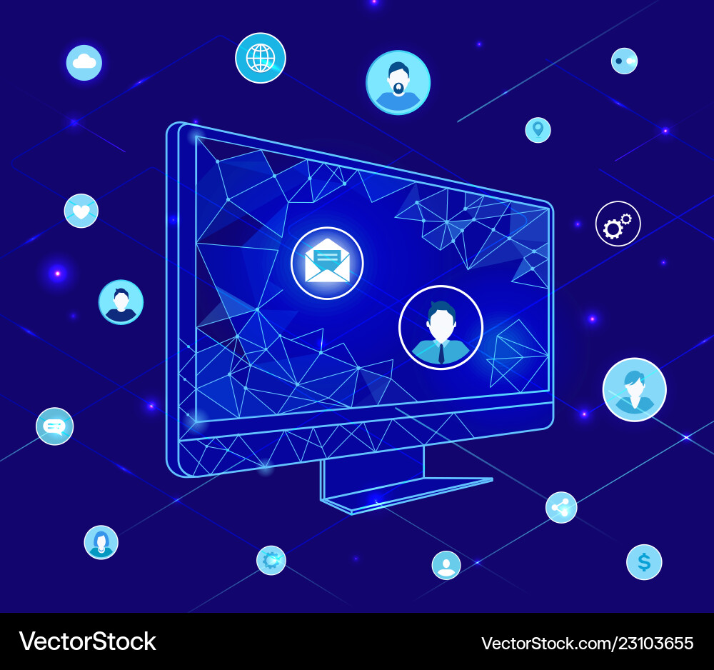 Compute with geometric shapes and icons Royalty Free Vector